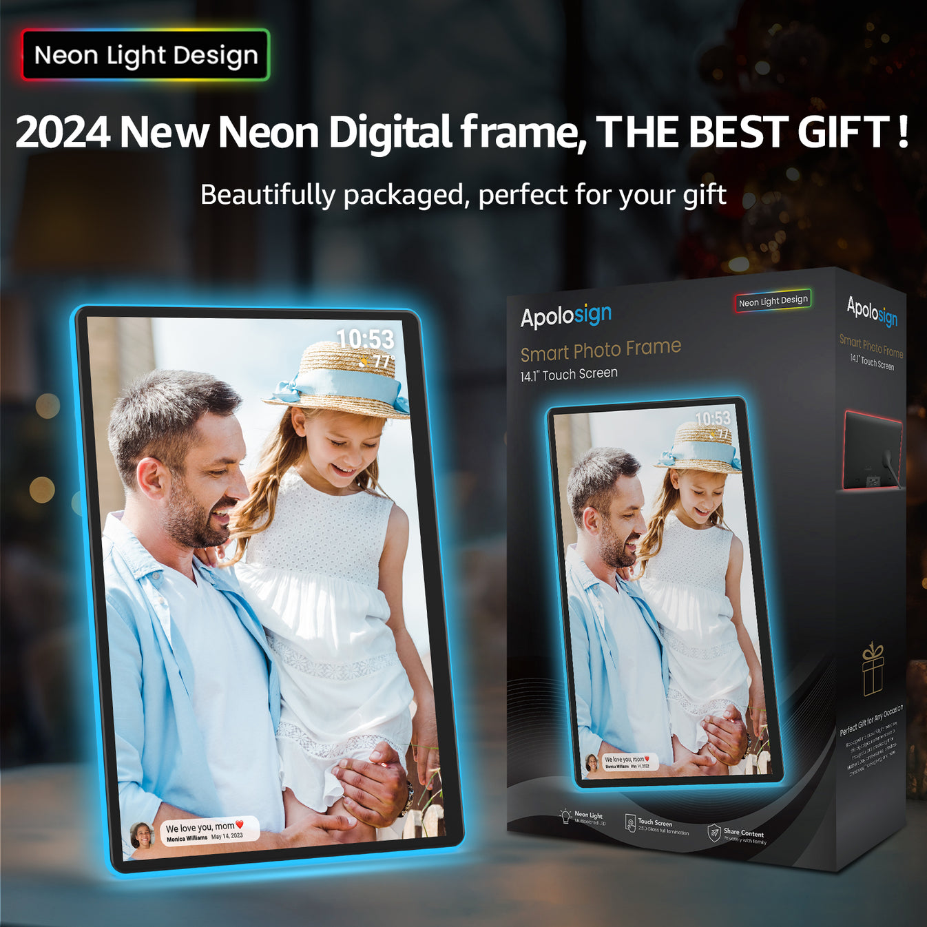 Neon Design 14.1 inch Digital Photo Frame – Apolosign