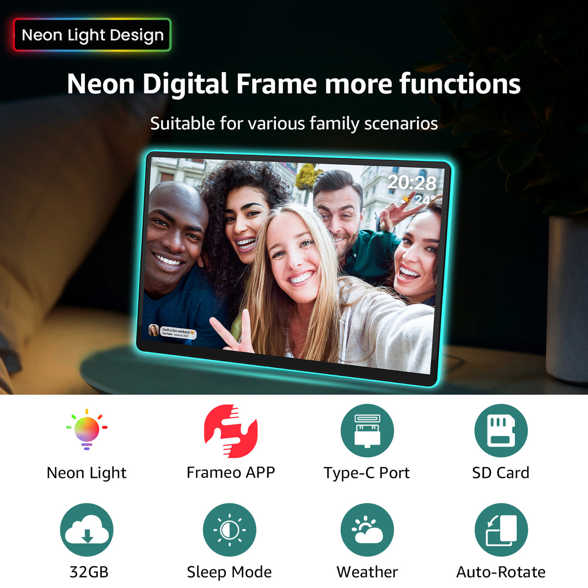 Neon Design 14.1 inch Digital Photo Frame – Apolosign